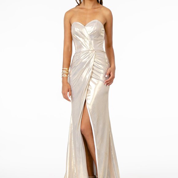 GLS Collective | Dresses | Sweetheart Strapless Leg Slit Prom Dress ...